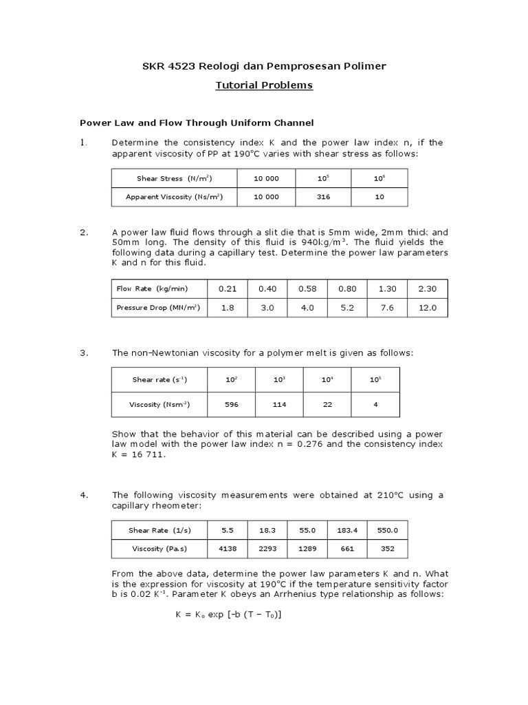 Tutorial | PDF | Viscosity | Extrusion