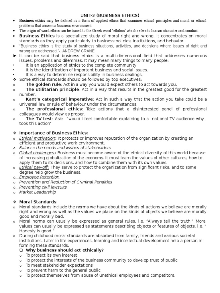 Unit 2 | PDF | Corporate Social Responsibility | Business Ethics