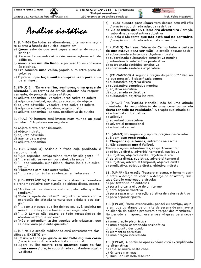 200 exercícios função sintática.pdf
