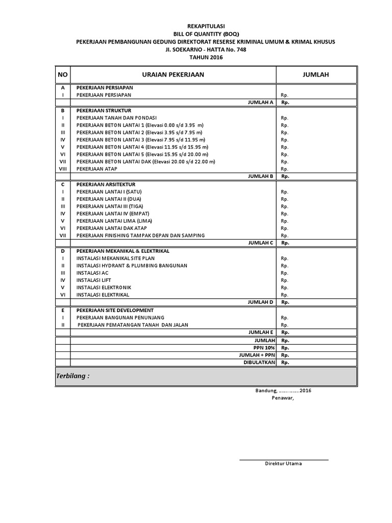 Login Slot RM 1311 untuk BOQ Pembangunan | PDF