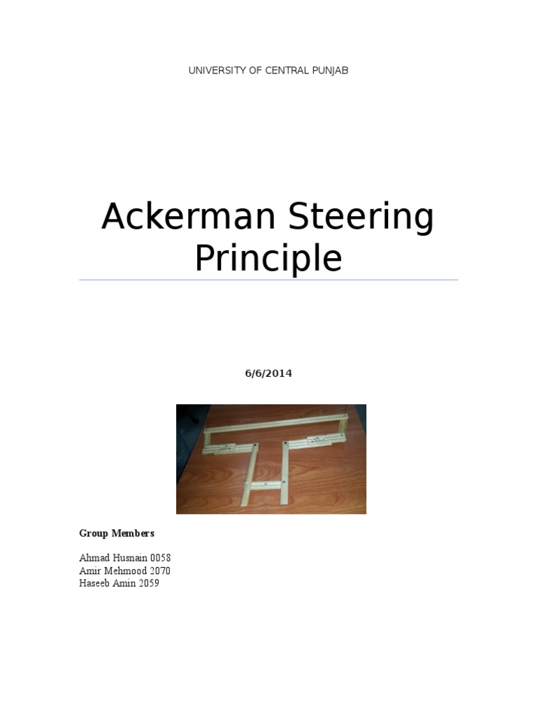 Ackerman Steering Design Report | PDF