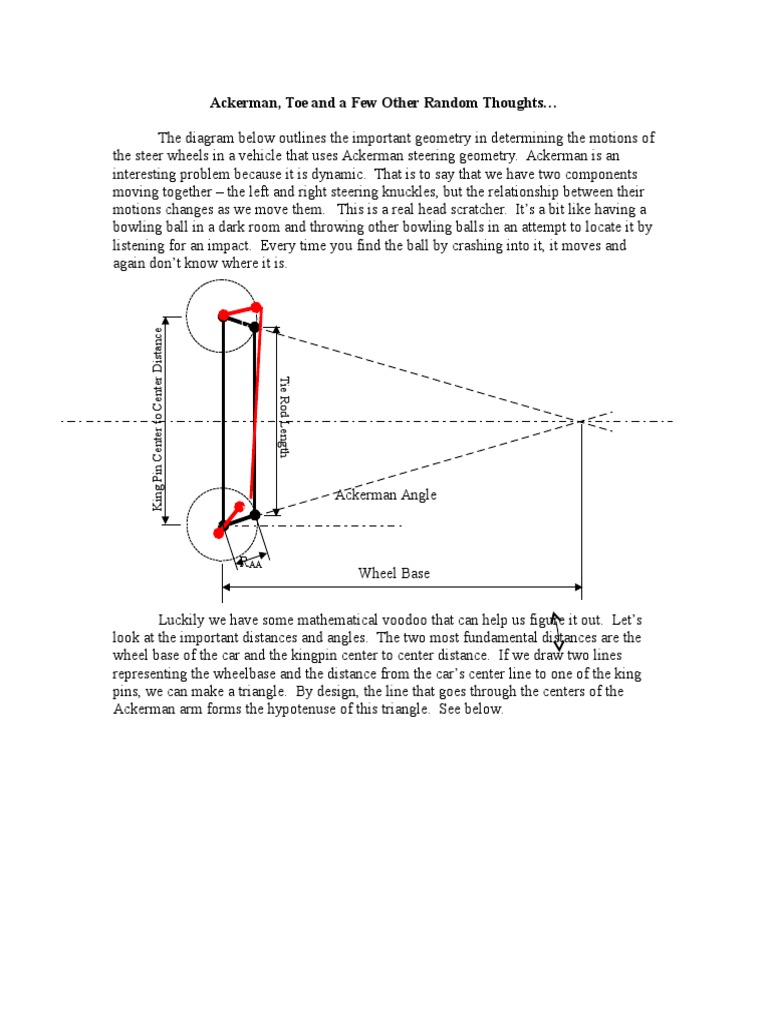 Ackerman steering geometry explained | PDF