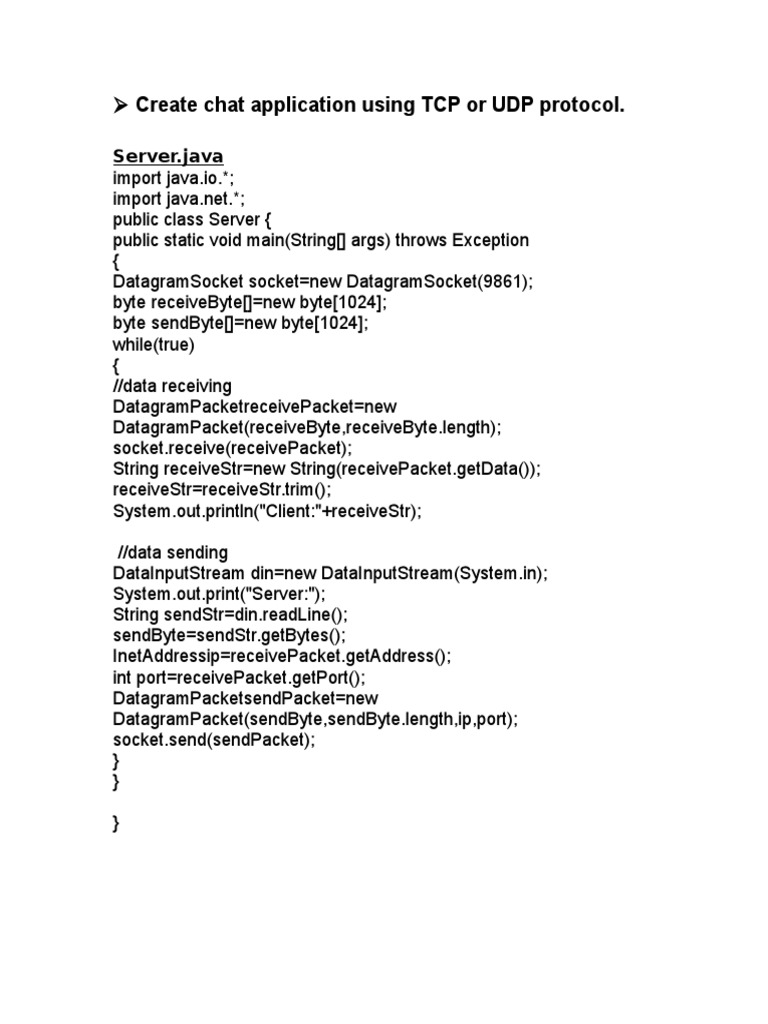 Java TCP Udp | PDF | Networking Standards | Internet