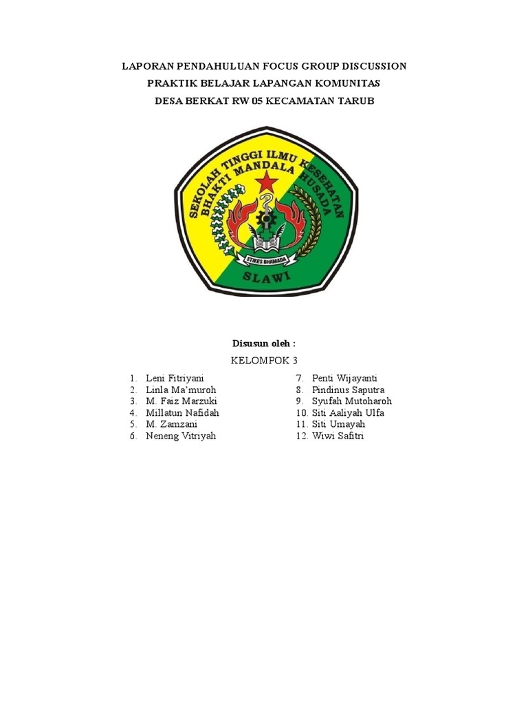 FGD Identifikasi Masalah Kesehatan Desa Berkat | PDF