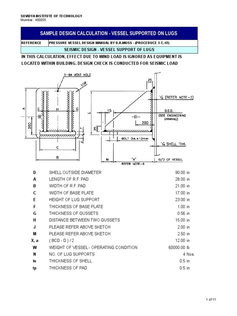 Lug Support Design | Bending | Stress (Mechanics)