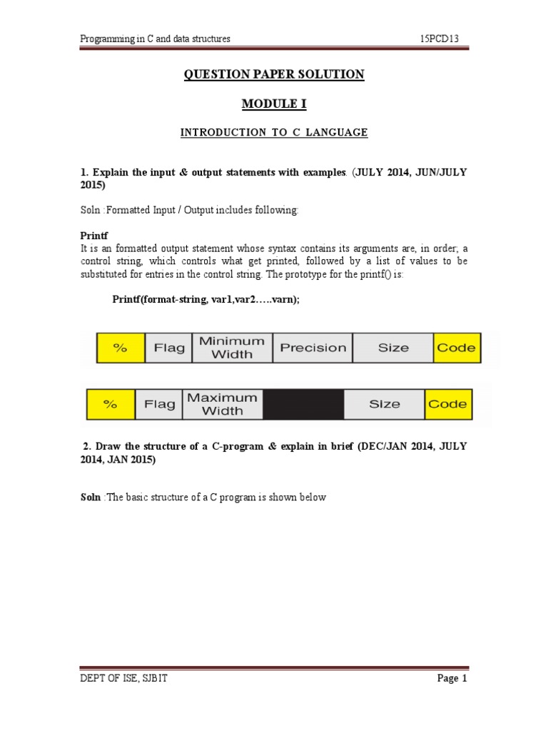 Ece I Programming In C Data Structures 15pcd13 Solution Pdf Pdf Subroutine Control Flow