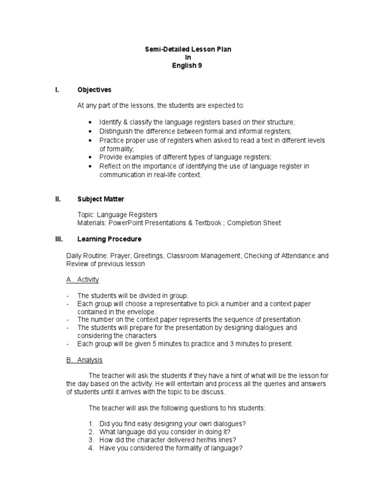 Semi-Language Registers Gr9 | PDF | Question | Slang