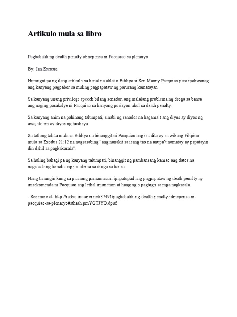 Artikulo Mula Sa Internet | PDF