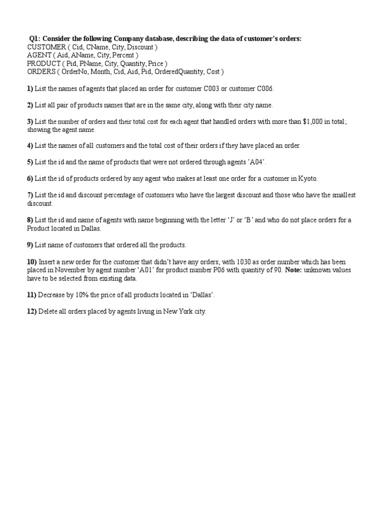 SQL Assignment | PDF