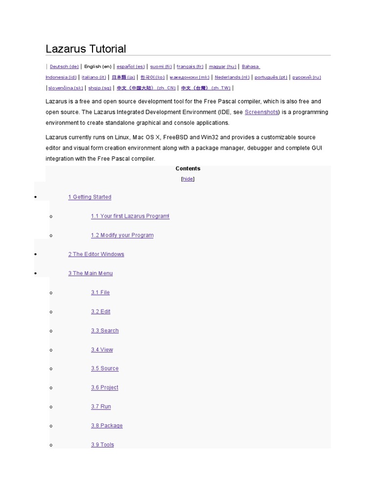 Lazarus Tutorial | PDF | Command Line Interface | Icon (Computing)