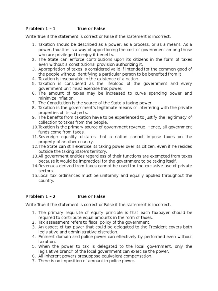 Chapter 1 General Principles and Concepts of Taxation | PDF | Taxation ...