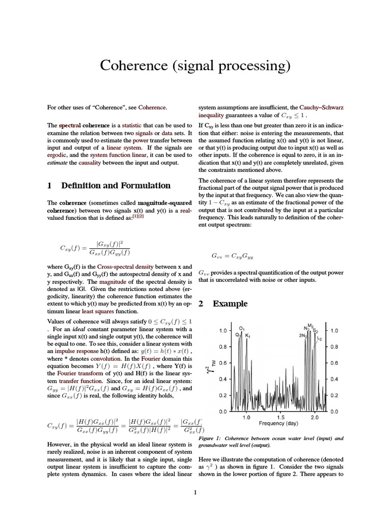 Coherence (Signal Processing) PDF | PDF | Signal Processing ...