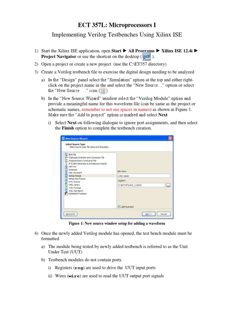 Implementing Verilog Testbenches Using Xilinx Ise Pdf Digital Technology Computer Programming