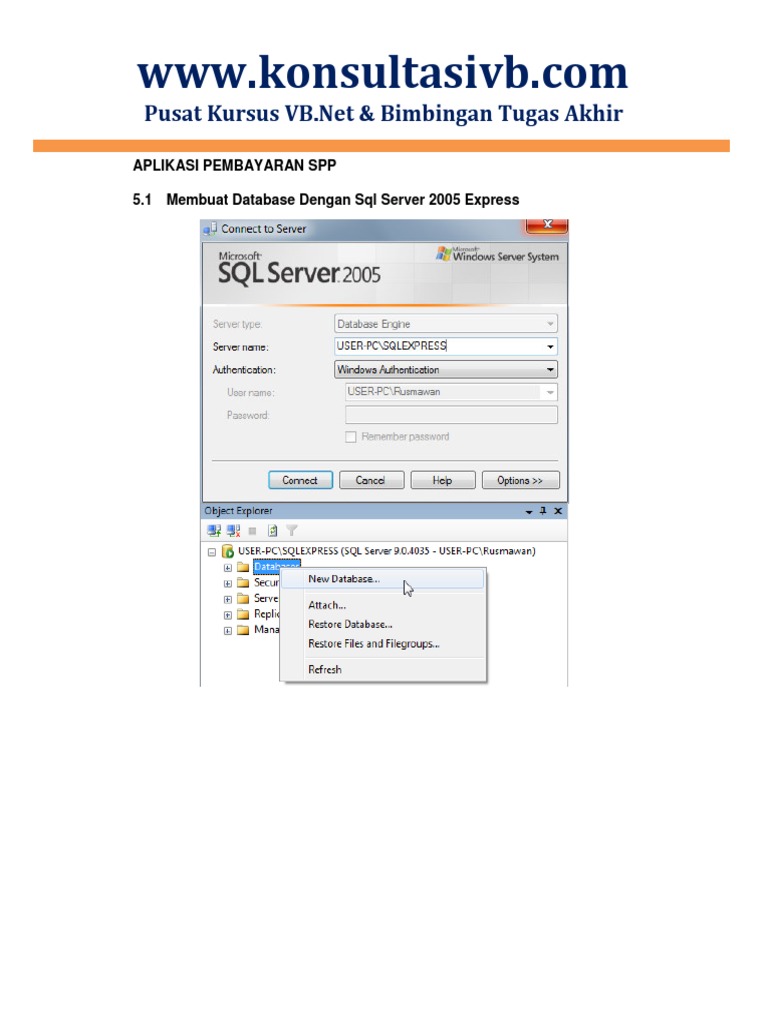 Contoh Program VB Net SQL Server | PDF