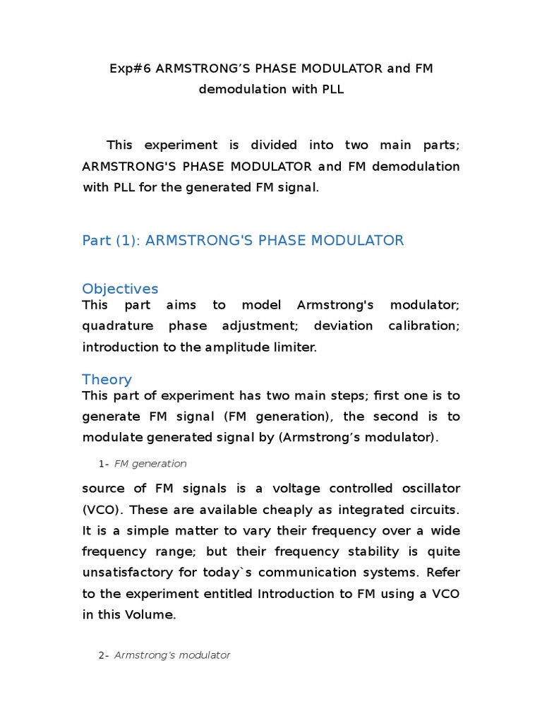 Lab Comm6 | PDF | Frequency Modulation | Modulation