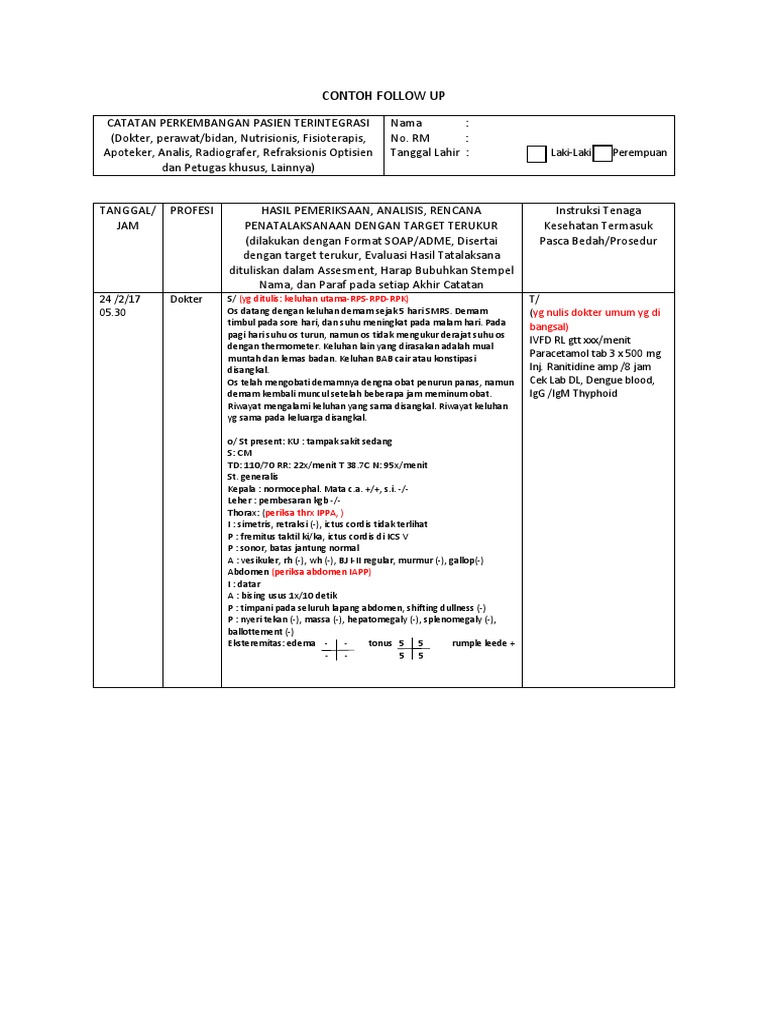 Contoh Follow Up Ipd | PDF