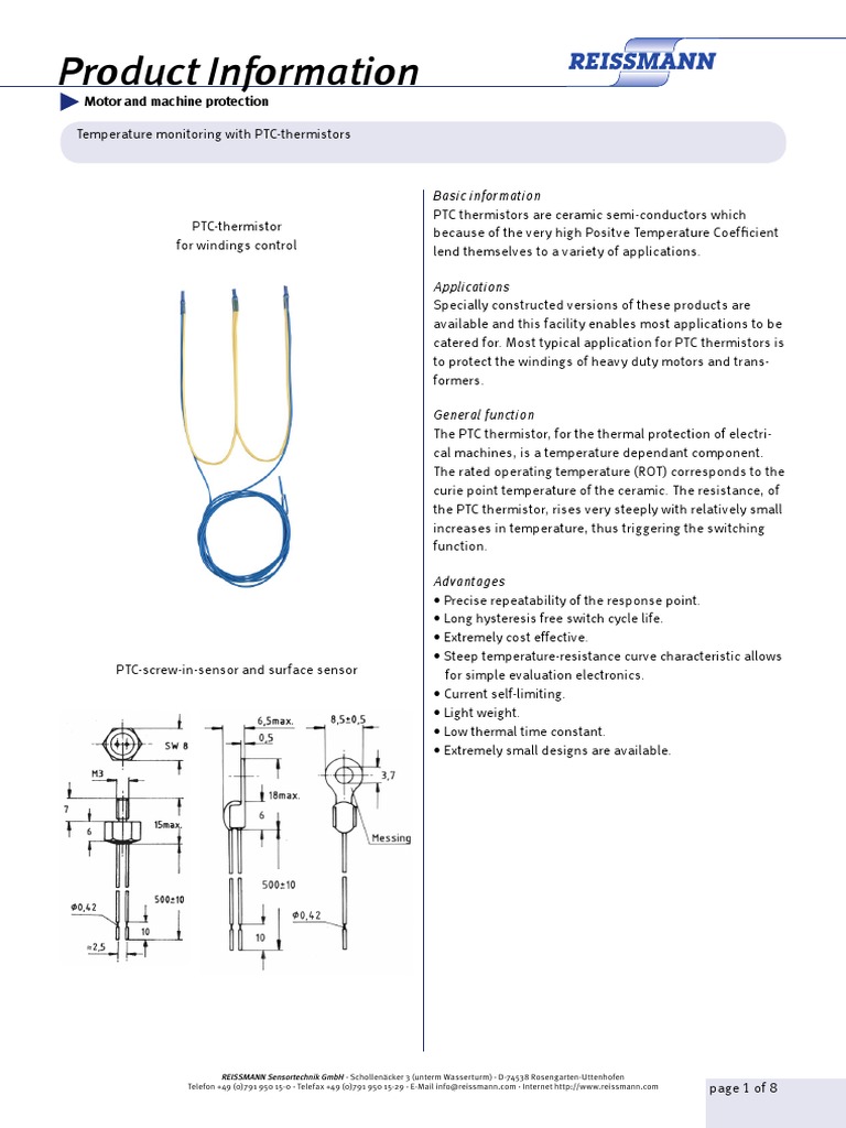 Data Sheet PTC | PDF | Electrical Resistance And Conductance ...