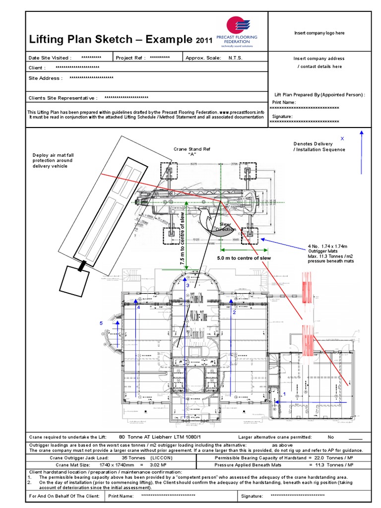 Lifting Plan Sketch - Example | PDF | Crane (Machine) | Industries