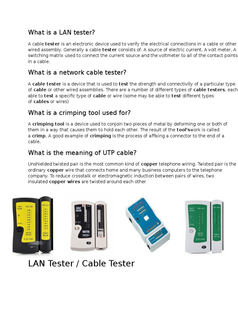 What Is A LAN Tester | PDF | Local Area Network | Computer Network