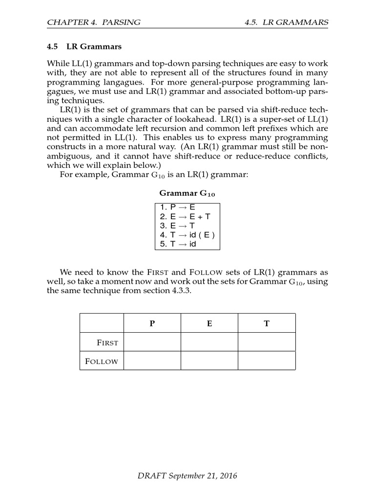 Understanding LR(1) Grammars and Shift-Reduce Parsing Through LR(0) Automata | PDF | Parsing ...