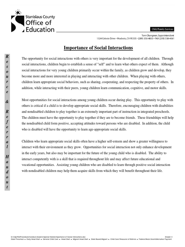 Importance of Social Interactions in Childhood | PDF | Toys | Preschool
