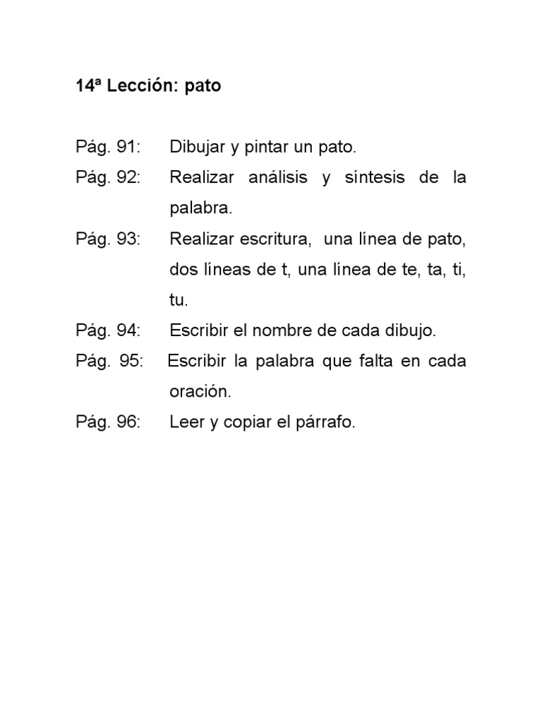 Actividades educativas sobre el pato | PDF