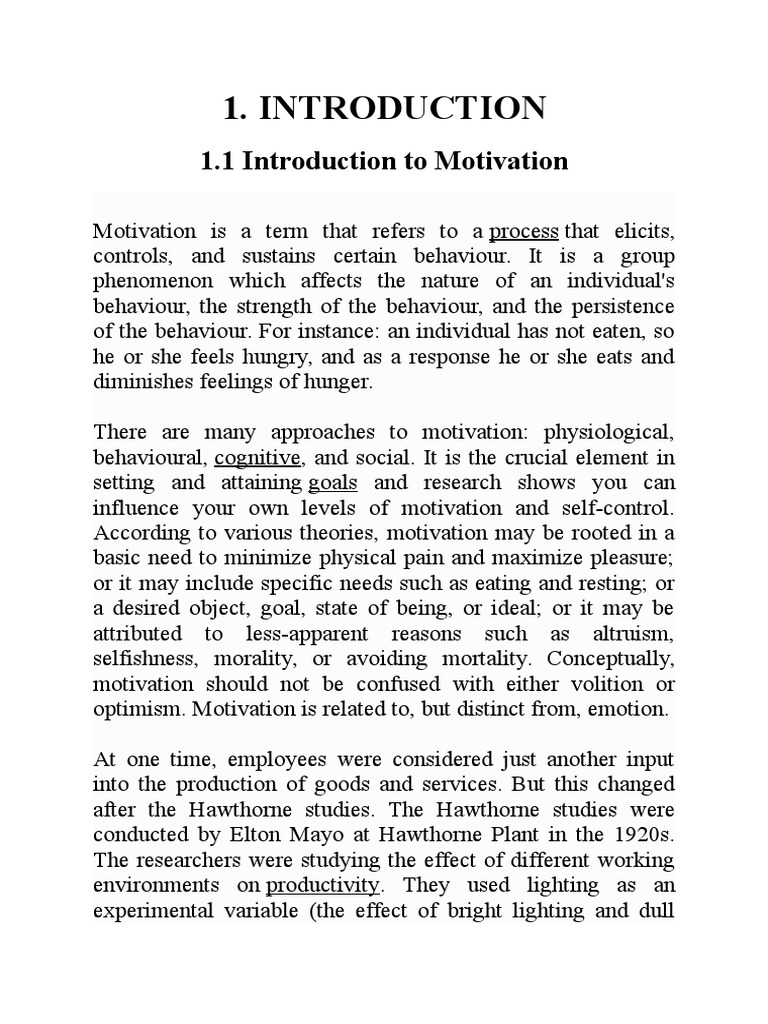1.1 Introduction To Motivation | Download Free PDF | Motivation ...