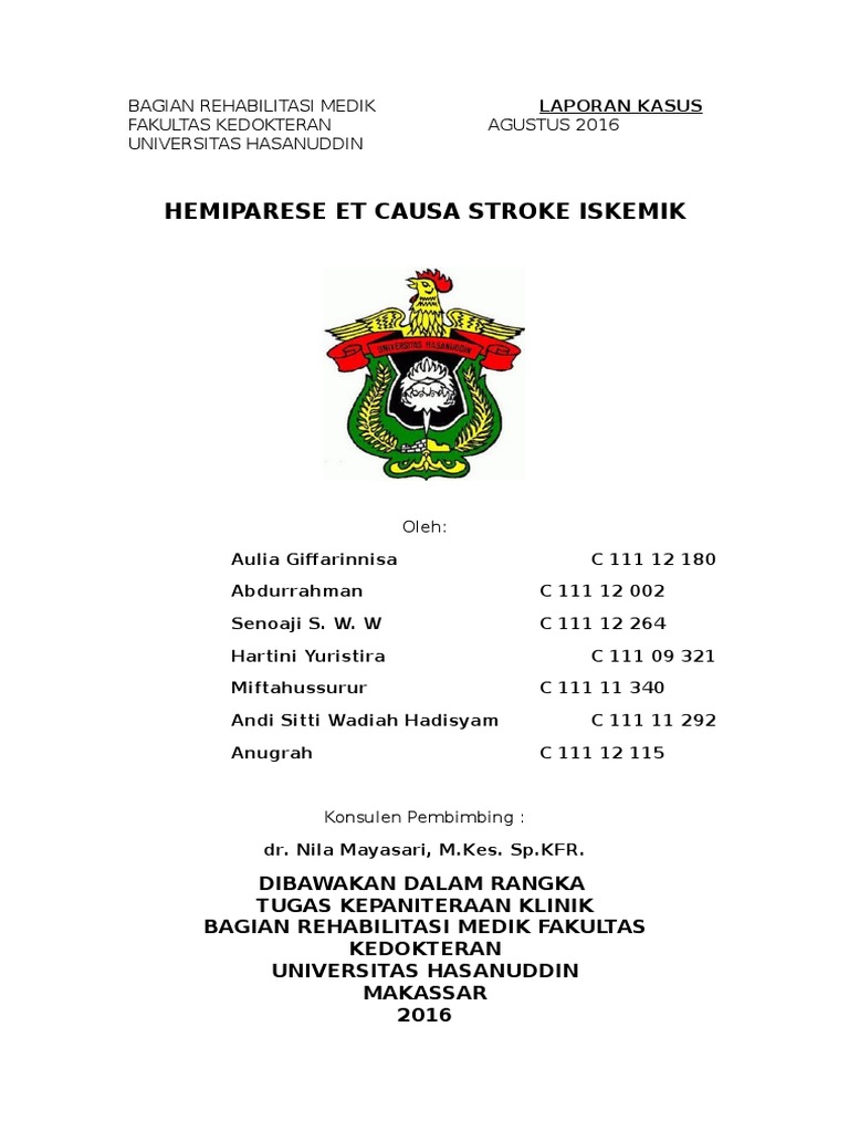 Lapsus Stroke Iskemik | PDF