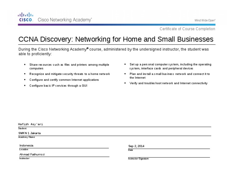 CCNA Discovery: Networking For Home and Small Businesses | PDF