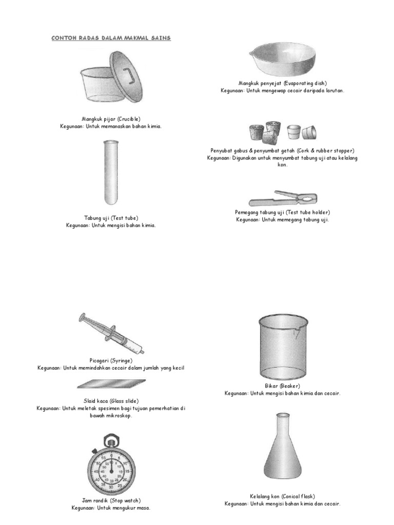 Contoh Radas Dalam Makmal Sains | PDF