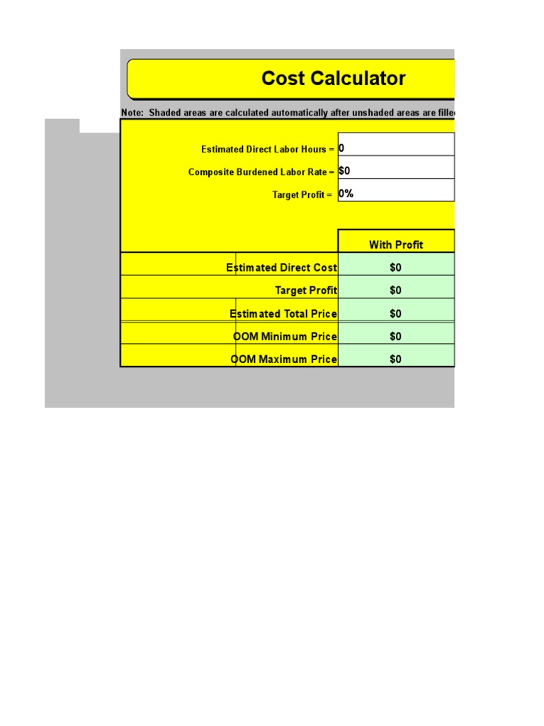 Cost Calculator Cost Calculator | PDF | Business Economics | Economies