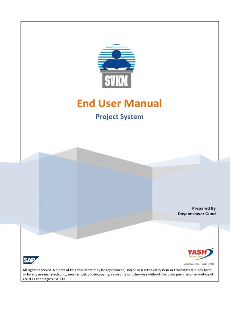 User Manual Svkm-Sap Ps r001 | PDF | Computing | Computing And ...