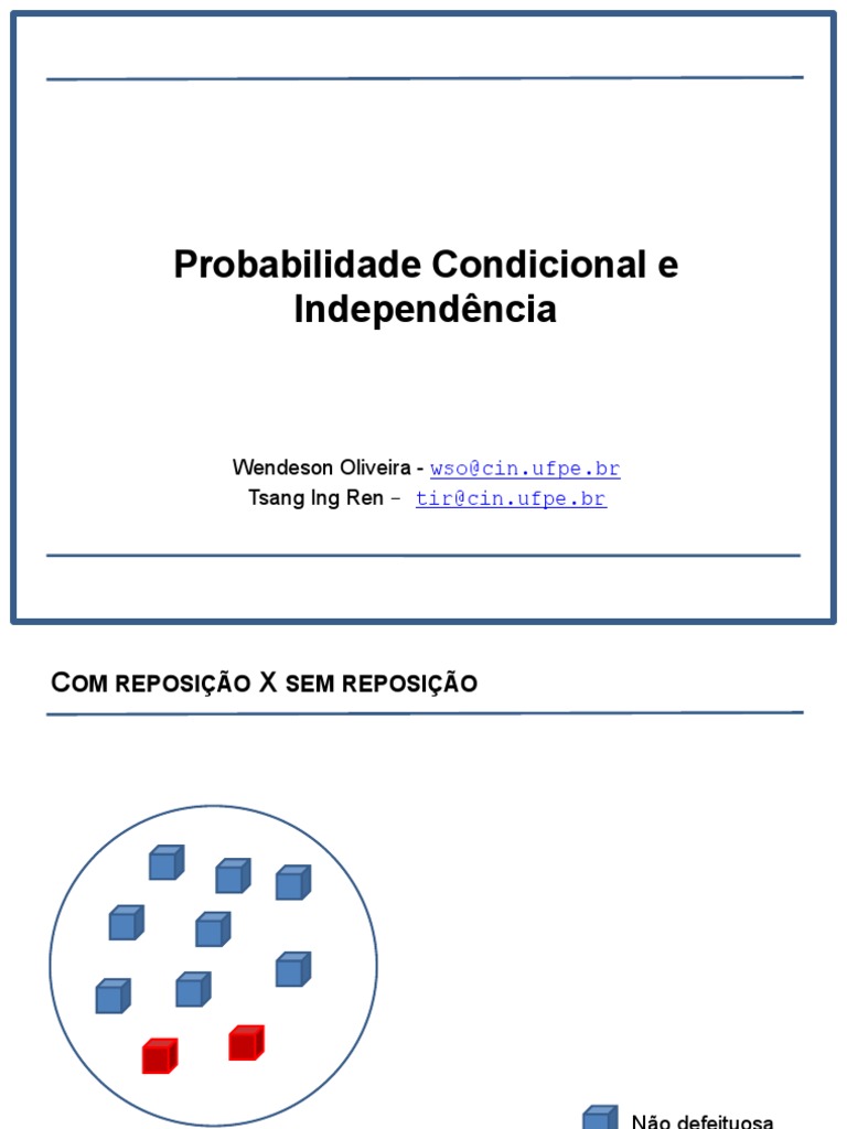 Probabilidade Condicionada e Independencia | PDF | Dados | Probabilidade