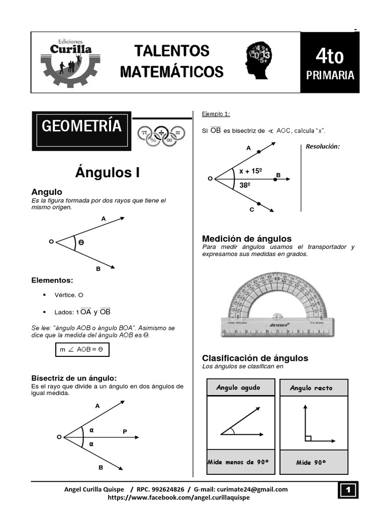 4to de Primaria Angulos 1 | Ángulo | Observación científica
