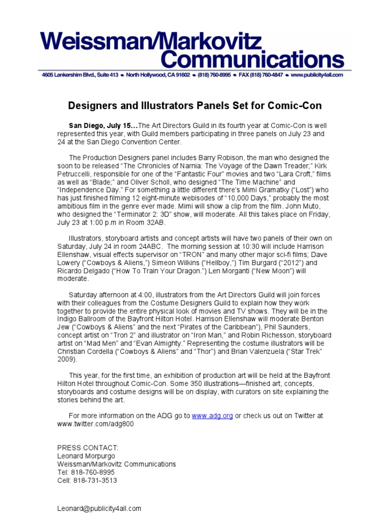 Release For General Press | PDF | Leisure