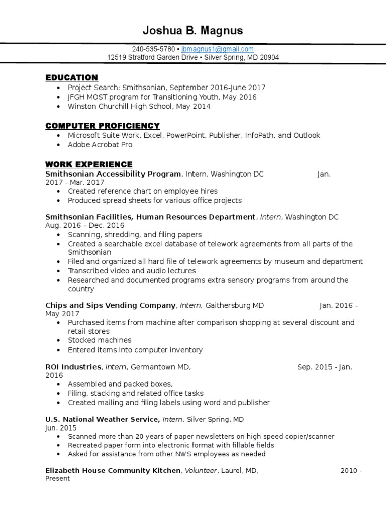 Joshua B. Magnus: Education | PDF