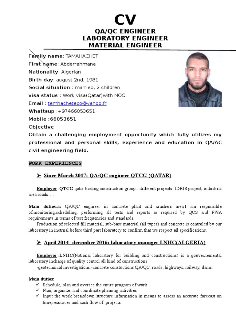 My CV | PDF | Engineer | Laboratories