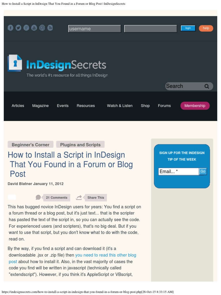 How To Install A Script in InDesign That You Found in A Forum | PDF ...