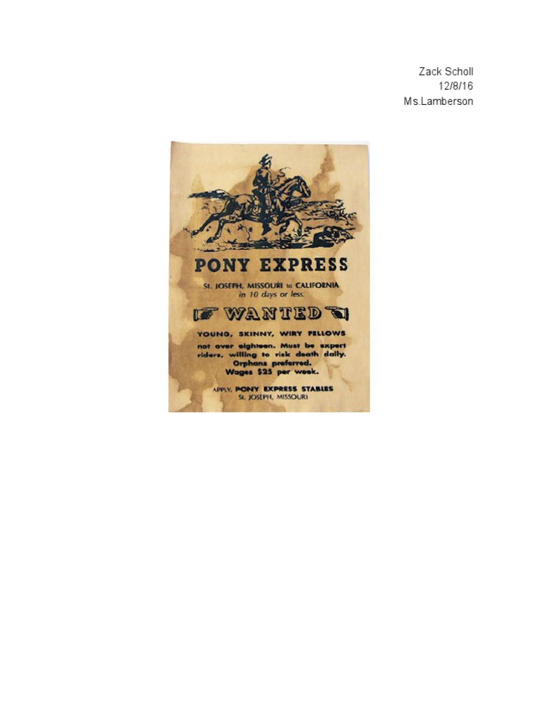 The Pony Express: A Historical Overview | PDF | Pony Express | Violence