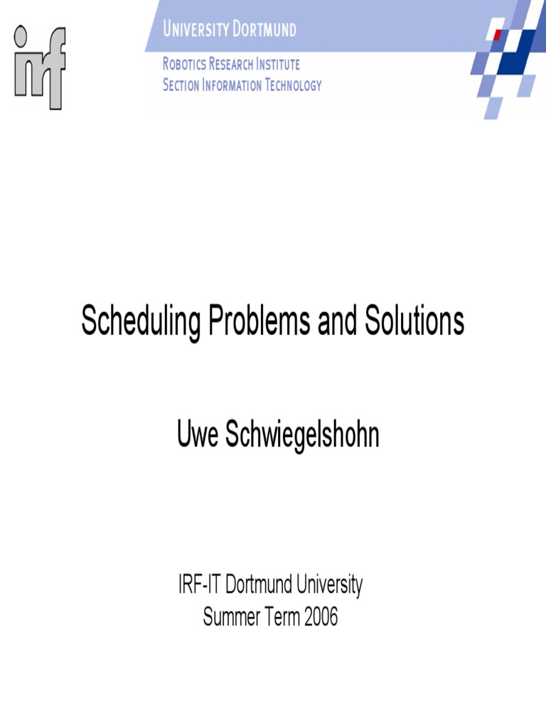 Scheduling Problems and Solutions | PDF | Time Complexity ...