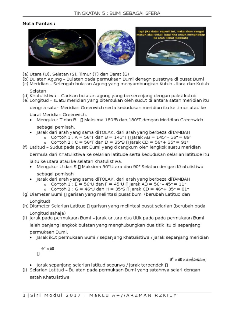 Bumi sebagai Sfera: Konsep dan Ukuran | PDF