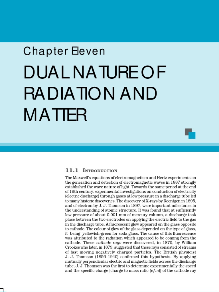 Dual Nature of Radiation and Matter | PDF | Photoelectric Effect | Photon