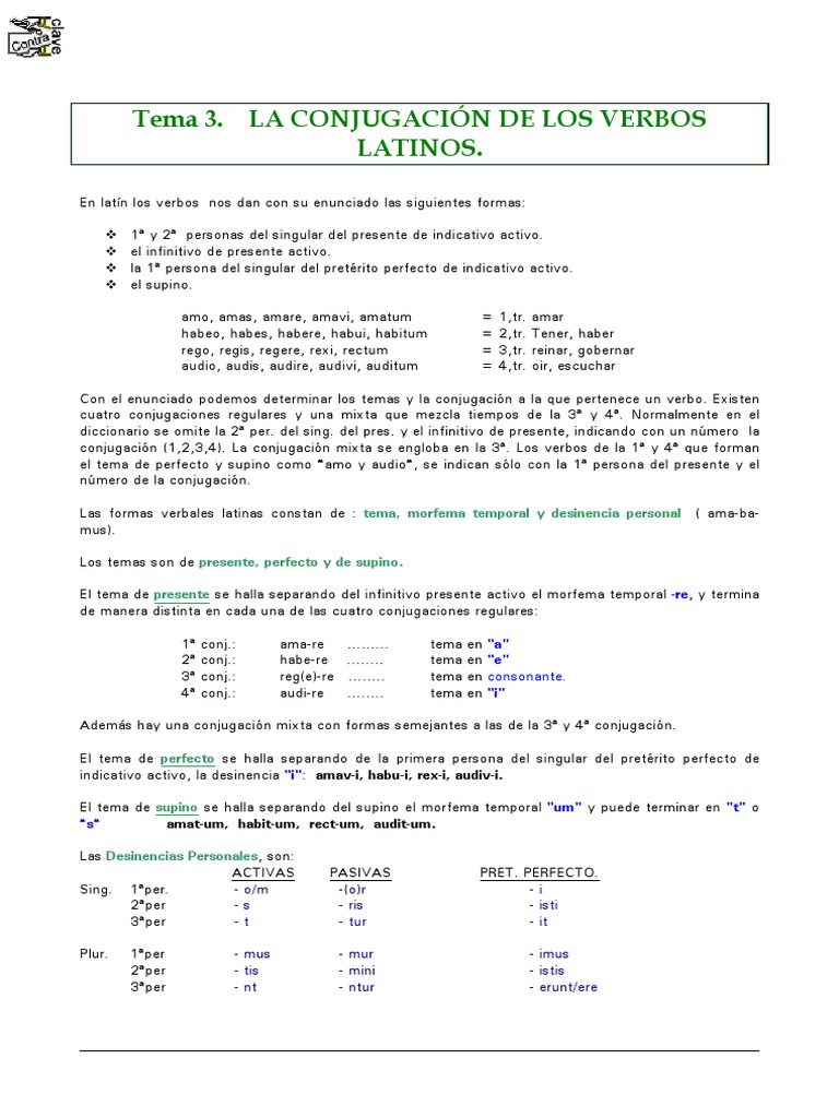 VERBOS LATIN.pdf | Conjugación gramatical | Verbo