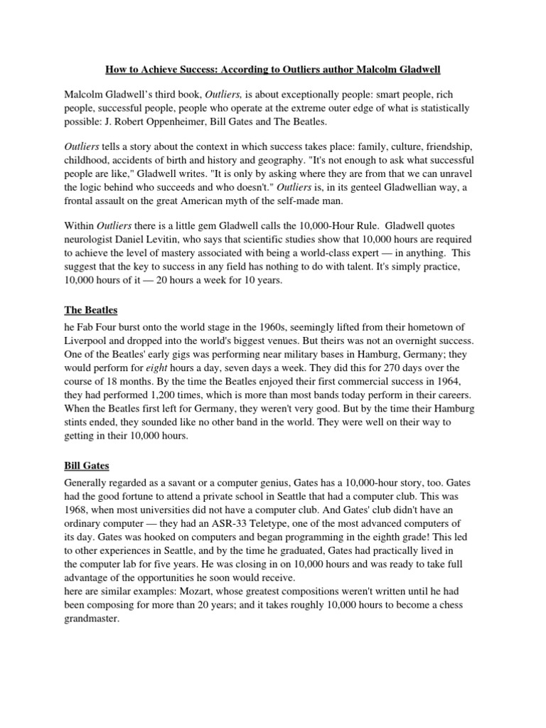 10000 Hour Rule Lesson