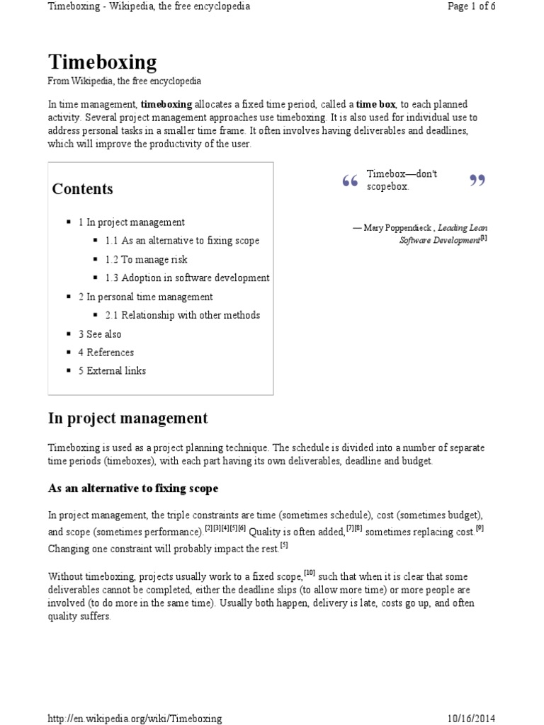 Agile - Timeboxing | Download Free PDF | Planning | Industries