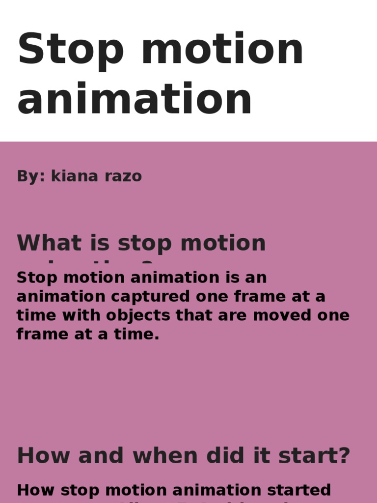 Stop Motion Animation | PDF