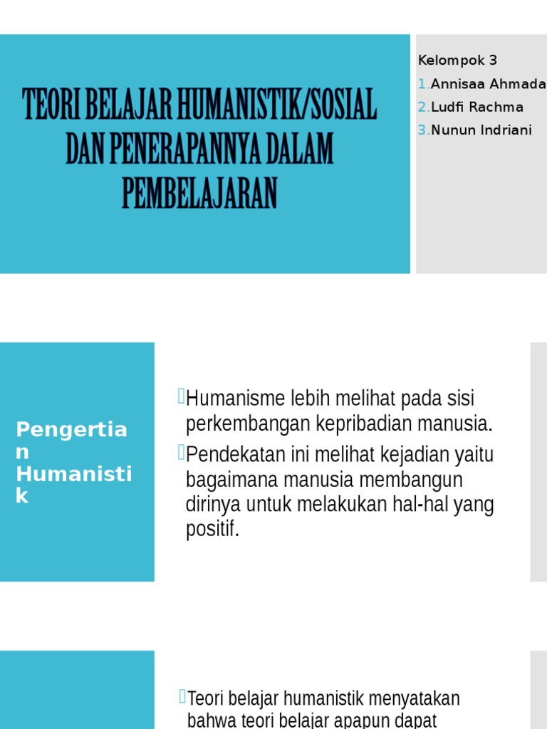 Teori Belajar Humanistik | PDF Teori Belajar Humanistik | PDF