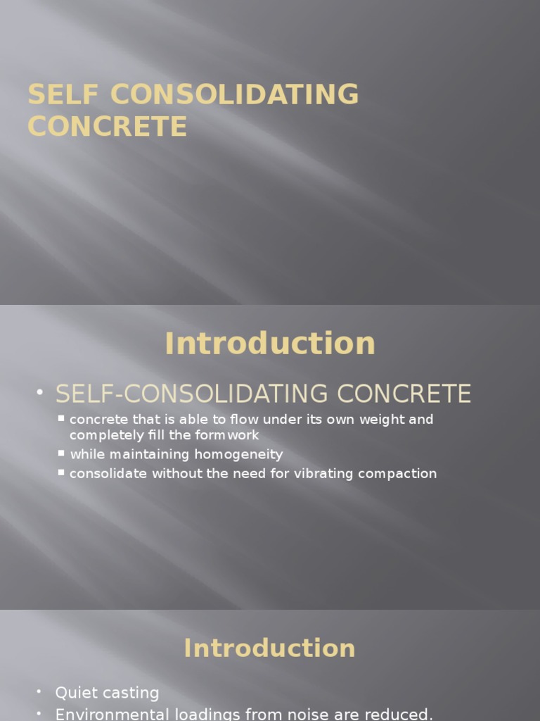 Self Consolidating Concrete | PDF | Concrete | Deep Foundation