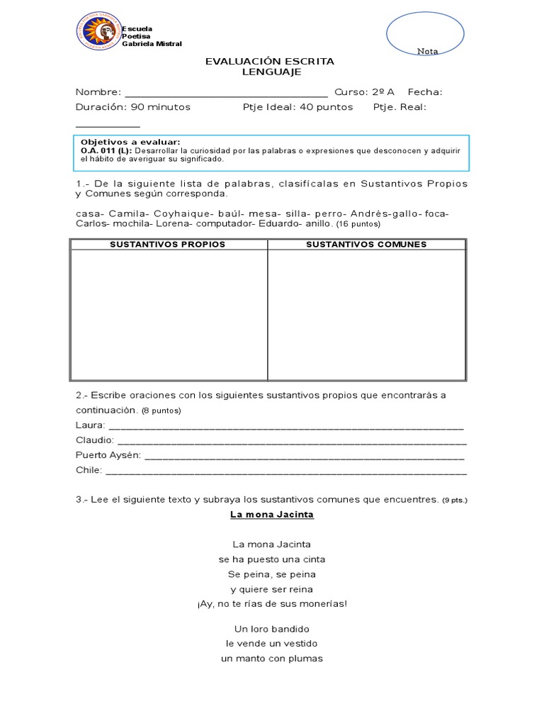 P. Sustantivos Propios y Comunes | PDF