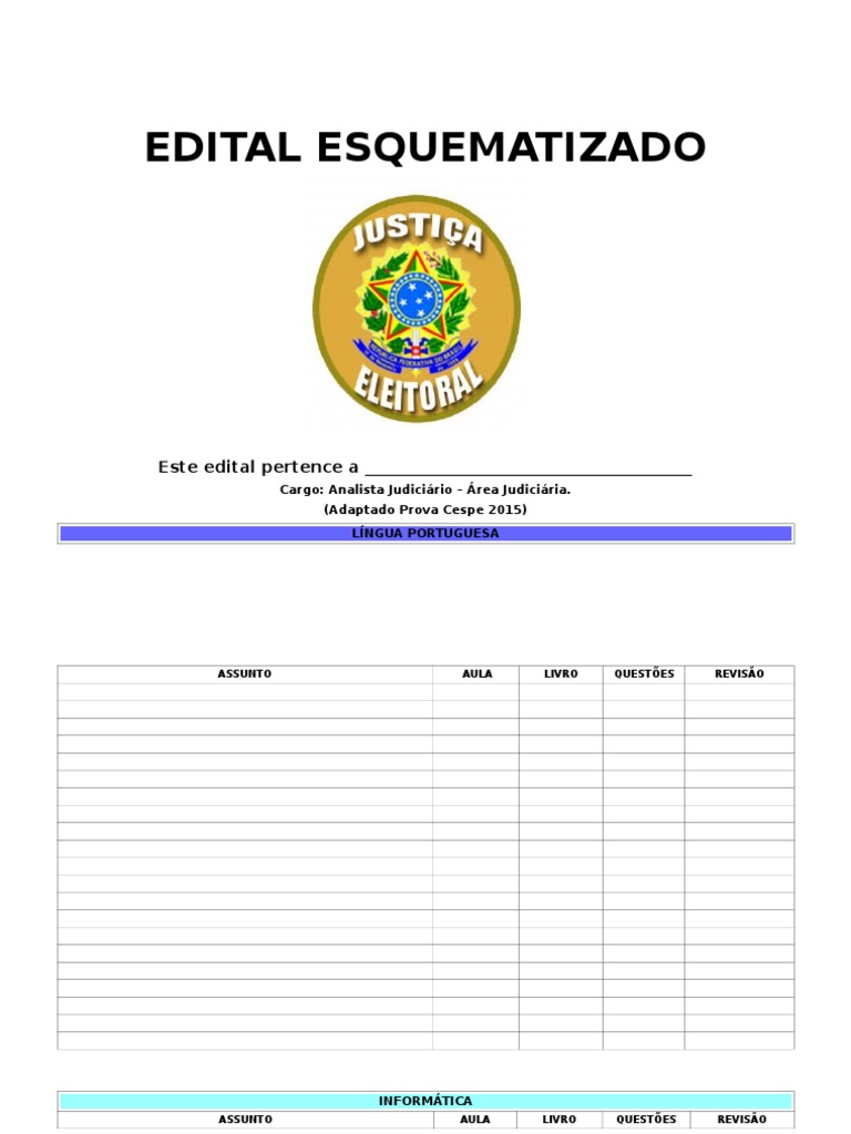 Modelo Edital Esquematizado | PDF